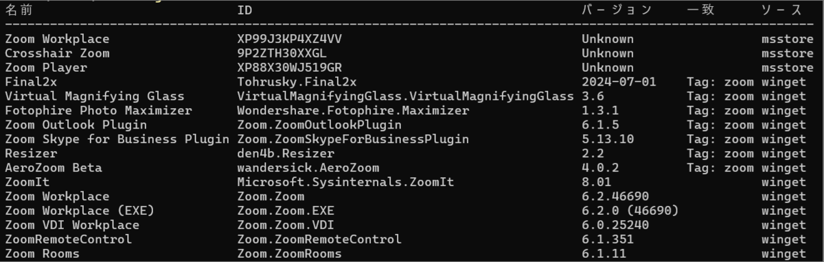 Zoom を winget でインストールする - rksoftware