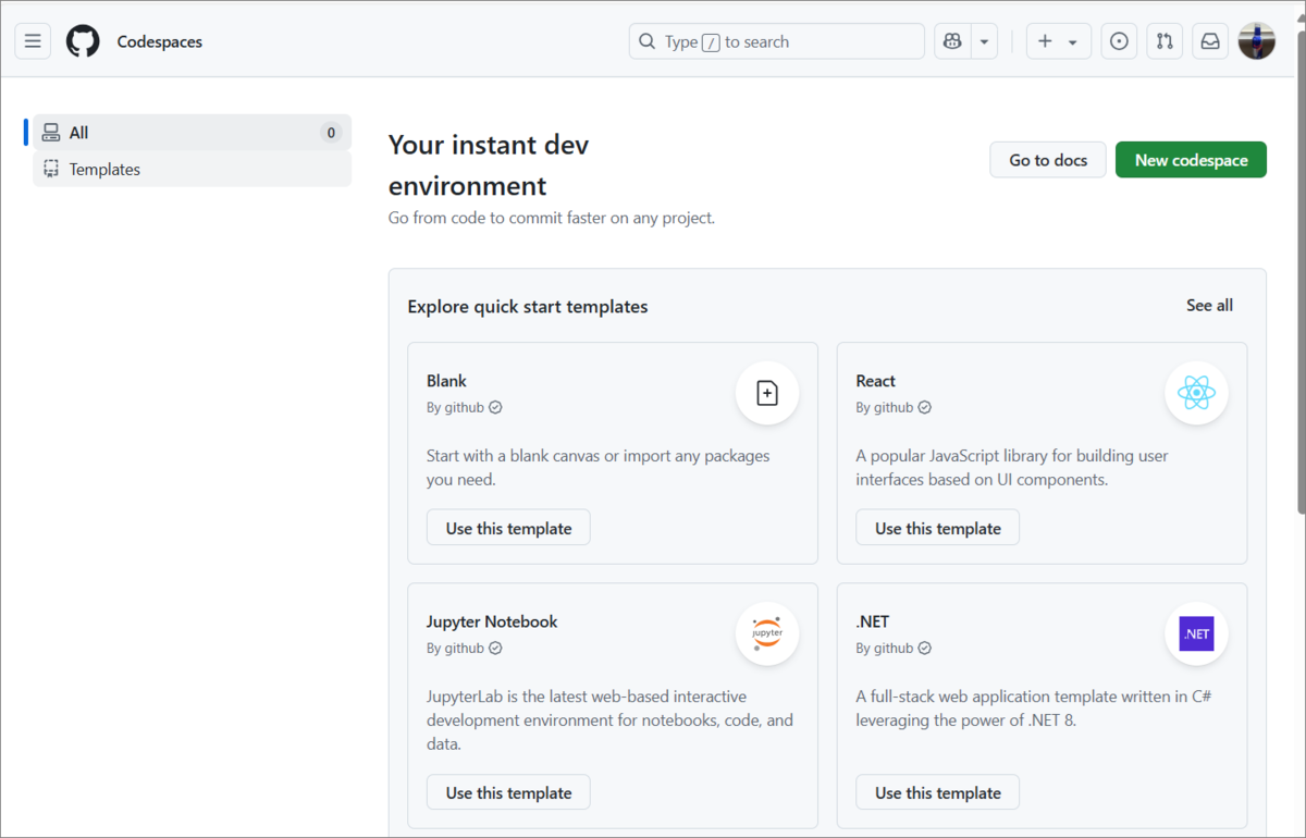 GitHub Codespace を見てみる - rksoftware