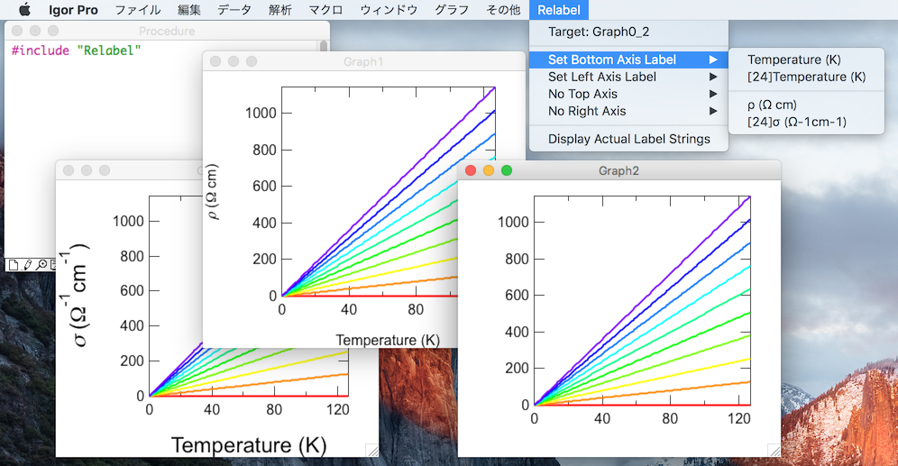 Igor Proで同じ軸ラベルを何度も書かない - Make/FREE