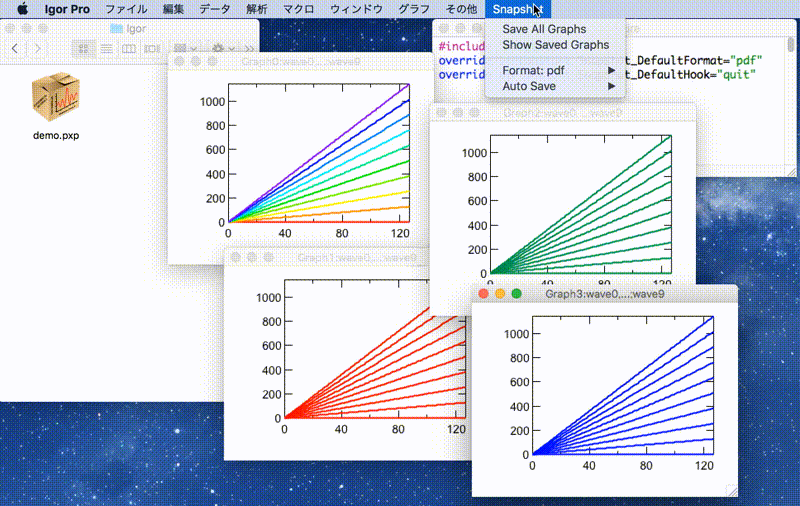 Igor Proですべてのグラフを保存する - Make/FREE