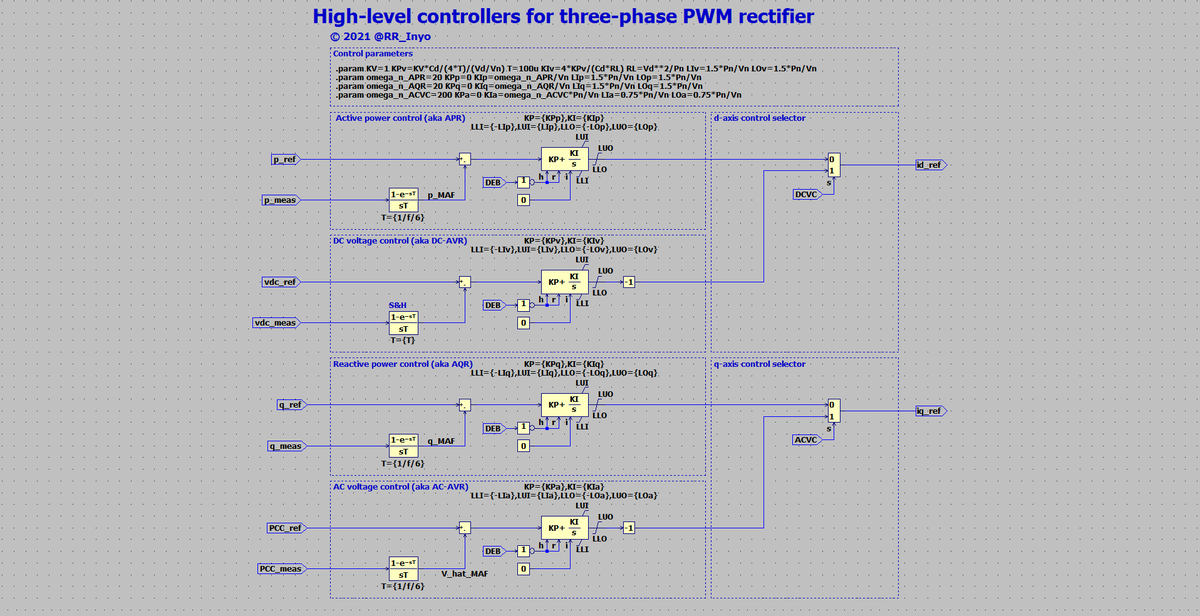 LTspiceによる三相PWM整流器の上位制御とノーズカーブ - The Negligible Lab