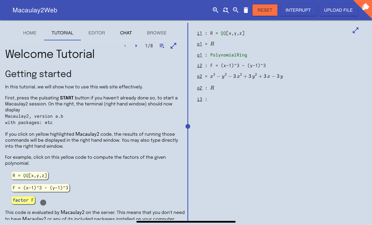 代数幾何の計算機「Macaulay2」を使ってみた - 数学ノート