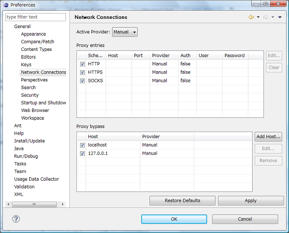 Java: Eclipse 3.5 (Galileo) がネットにつながらない場合の対処方法 - toyfish.blog