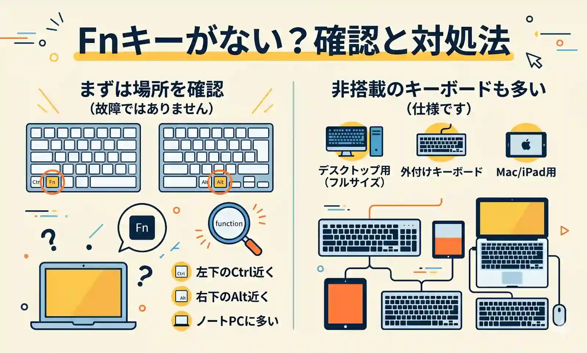 Fnキーがない？どこにあるか確認する方法と代わりの操作まとめ - ささみノート