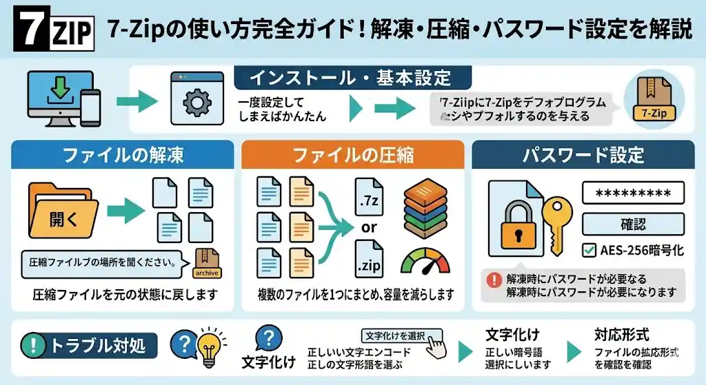 7-Zipの使い方完全ガイド！解凍・圧縮・パスワード設定を解説 - ささみノート