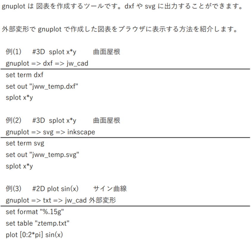 jw_cad 外部変形 － (238) gnuplot － - seenlite’s blog