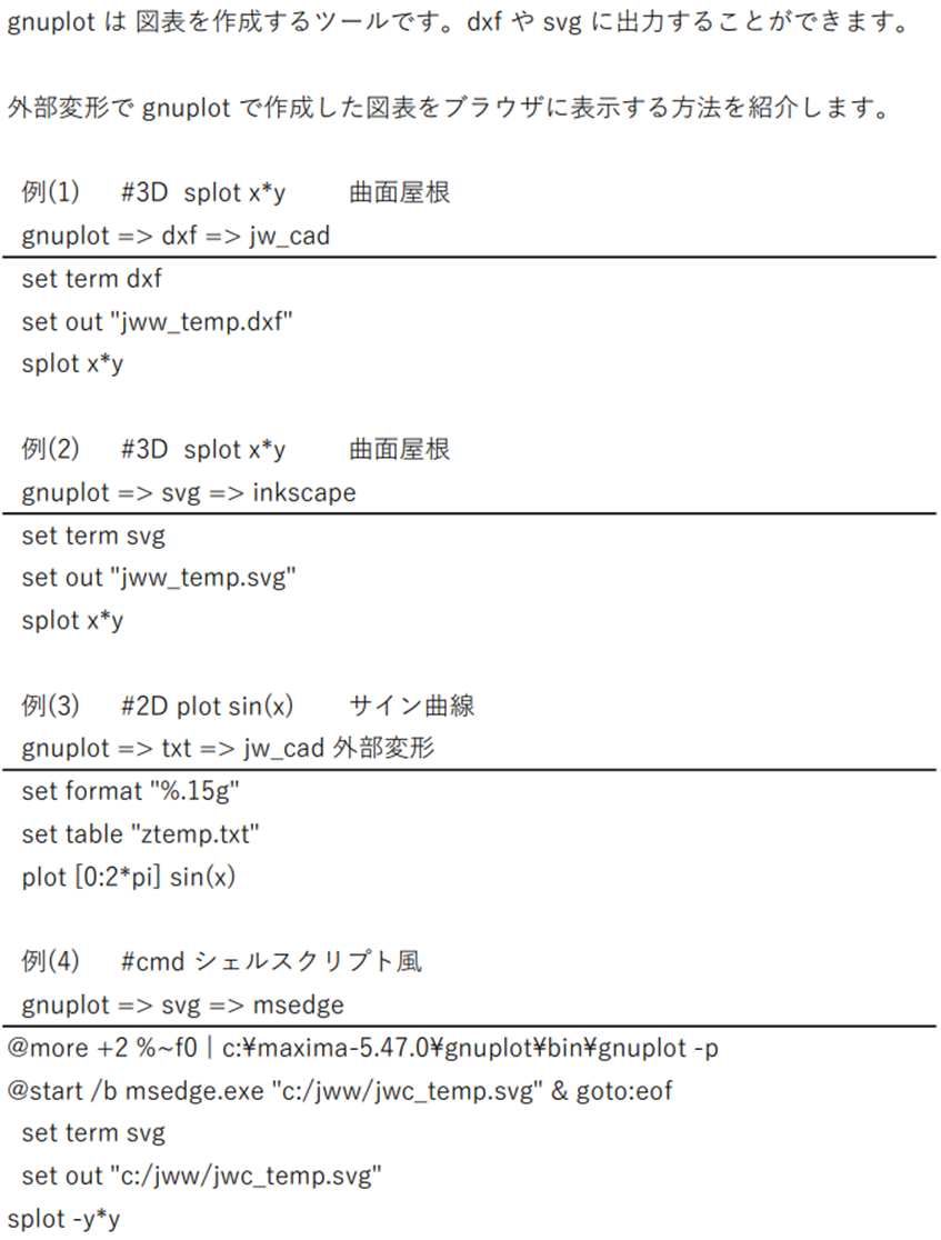 jw_cad 外部変形 － (238) gnuplot － - seenlite’s blog