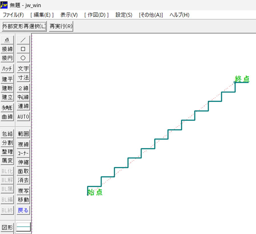 jw_cad 外部変形 － (747) gawkで階段を割り付ける － - seenlite’s blog