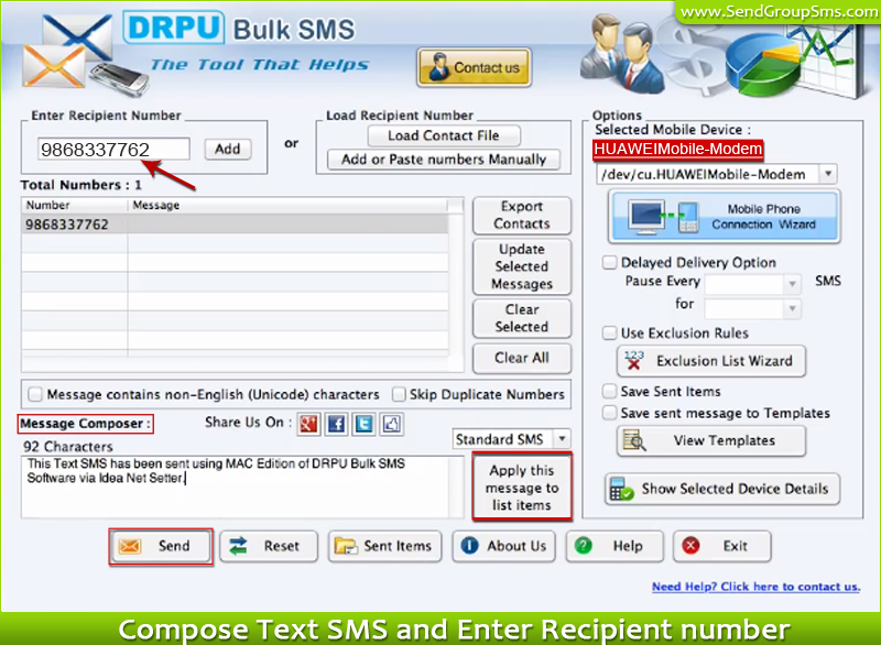 How MAC OSX works with Idea NetSetter USB Modem to Send Group Messages ...