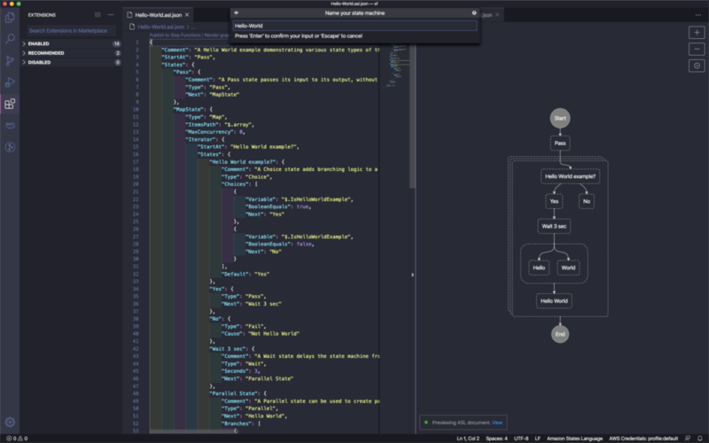 AWS Toolkit for Visual Studio Code が AWS Step Functions をサポートしました - サーバーワークスエンジニアブログ