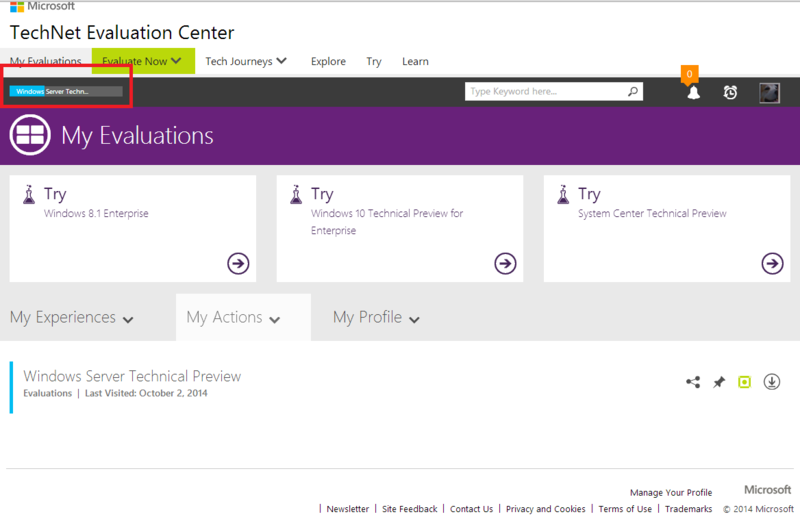 Windows Server Technical Preview を使ってみる その1 - いろいろやってみるにっき