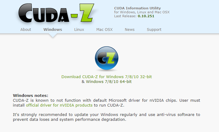 CUDA-ZでCUDAが使えるマシンの情報がわかる - いろいろやってみるにっき