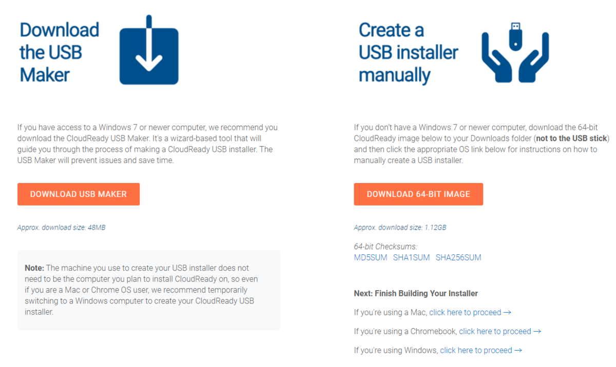 CloudReadyを試してみた ― インストール用USBメモリ作成まで ― - いろいろやってみるにっき
