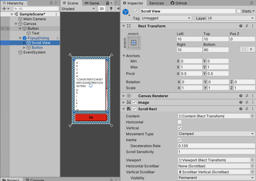 Unity キャンバス内に Scroll View を使ったダイアログをポップアップ - sh1’s diary
