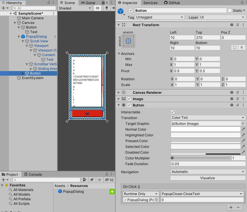 Unity キャンバス内に Scroll View を使ったダイアログをポップアップ - sh1’s diary
