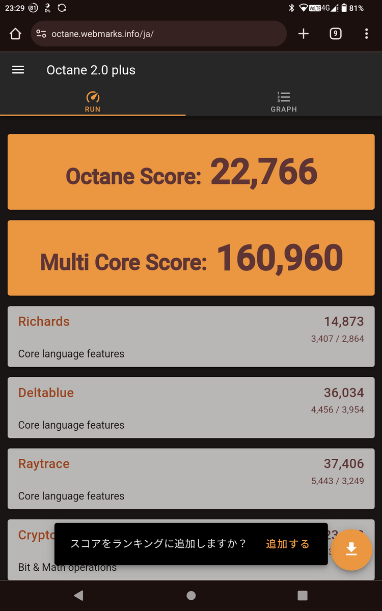 Octane2.0 Plusでマルチコア性能を測定！ - shimiminの日記