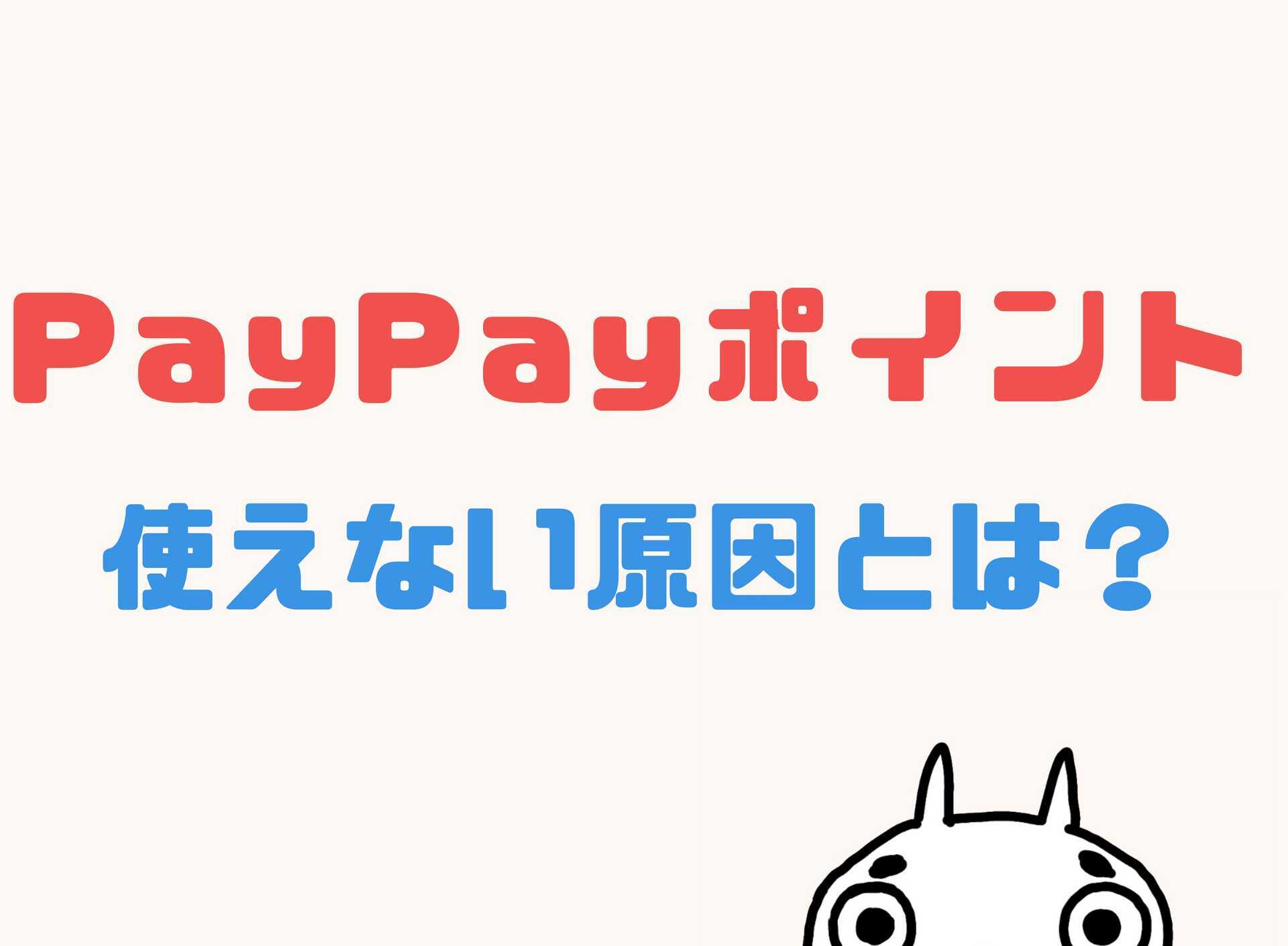 PayPayポイントが使えない理由は？あるのに支払いに使えない3つの原因とは？ - しんたろす＠にわかモノブログ