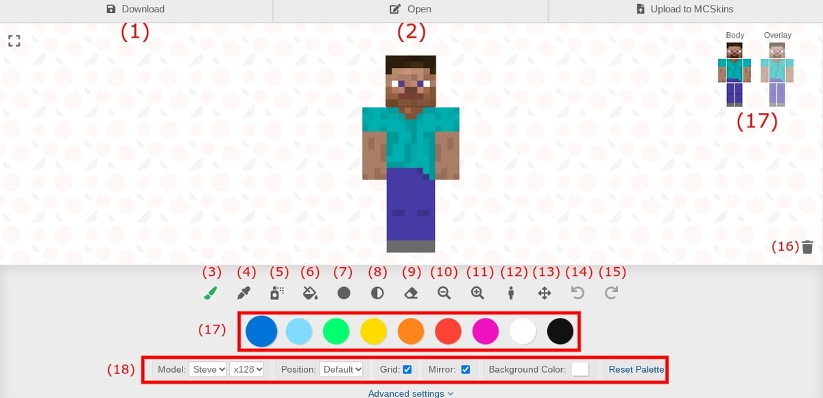 【MCSkins.TOP】オススメ！高解像度16×16のマイクラスキンを作る方法！ - Sのスキン＆マイクラブログ