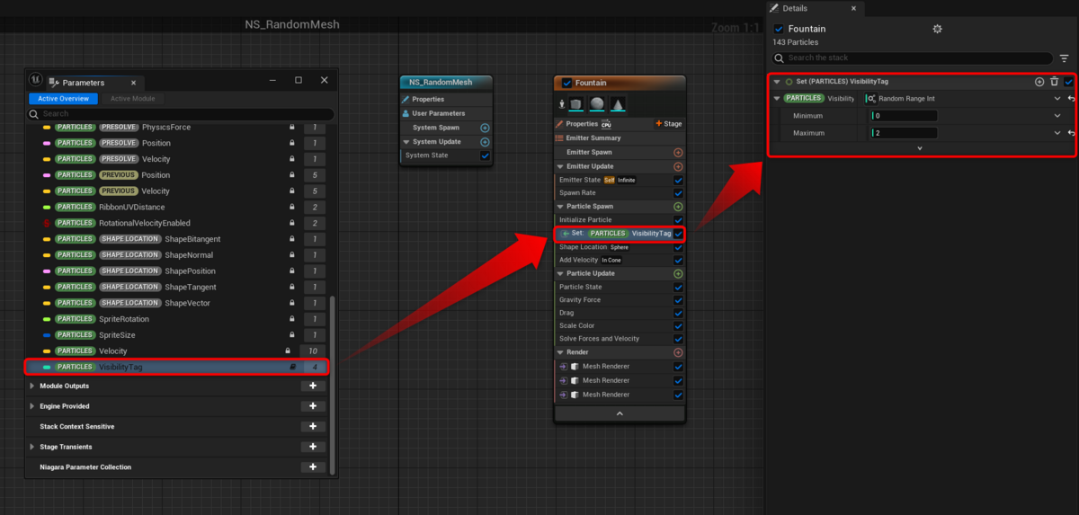 【UE5】Mesh Rendererでランダムなメッシュを生成するエフェクトを作成 - トンコツ開発ブログ