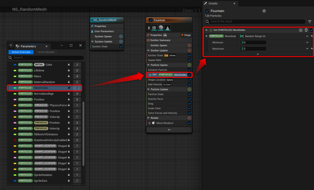 【UE5】Mesh Rendererでランダムなメッシュを生成するエフェクトを作成 - トンコツ開発ブログ
