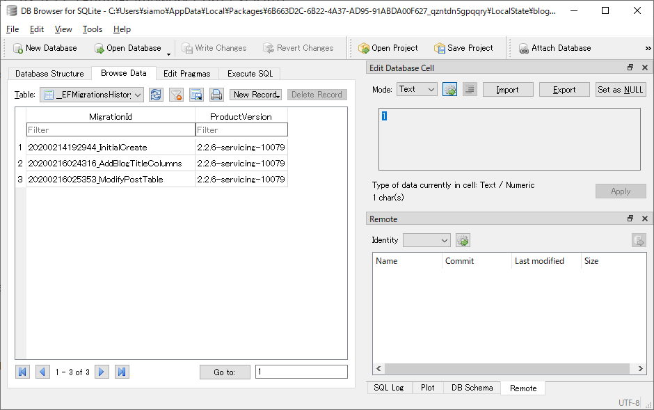 UWPでローカルDBのマイグレーションをする（EntityFramework Core / SQLite） - 頭ん中