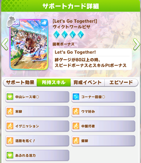 【ウマ娘】SSRサポートカード《[Let's Go Together!]ヴィクトワールピサ》 - 戦略ゲーム大好きな人のブログです。