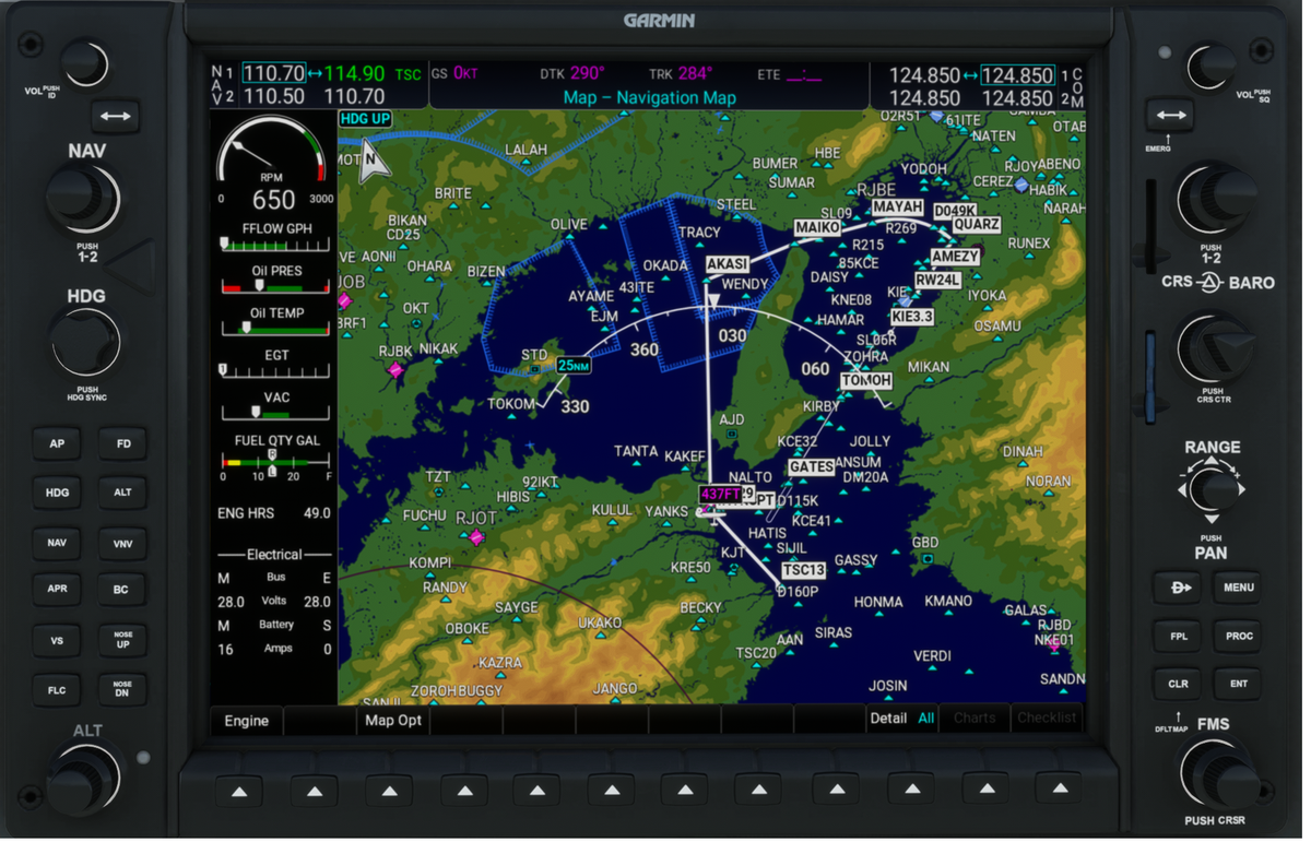G1000のフライトプラン入力を学ぶ(その3)飛行編1 - ひとりSim.アカデミー