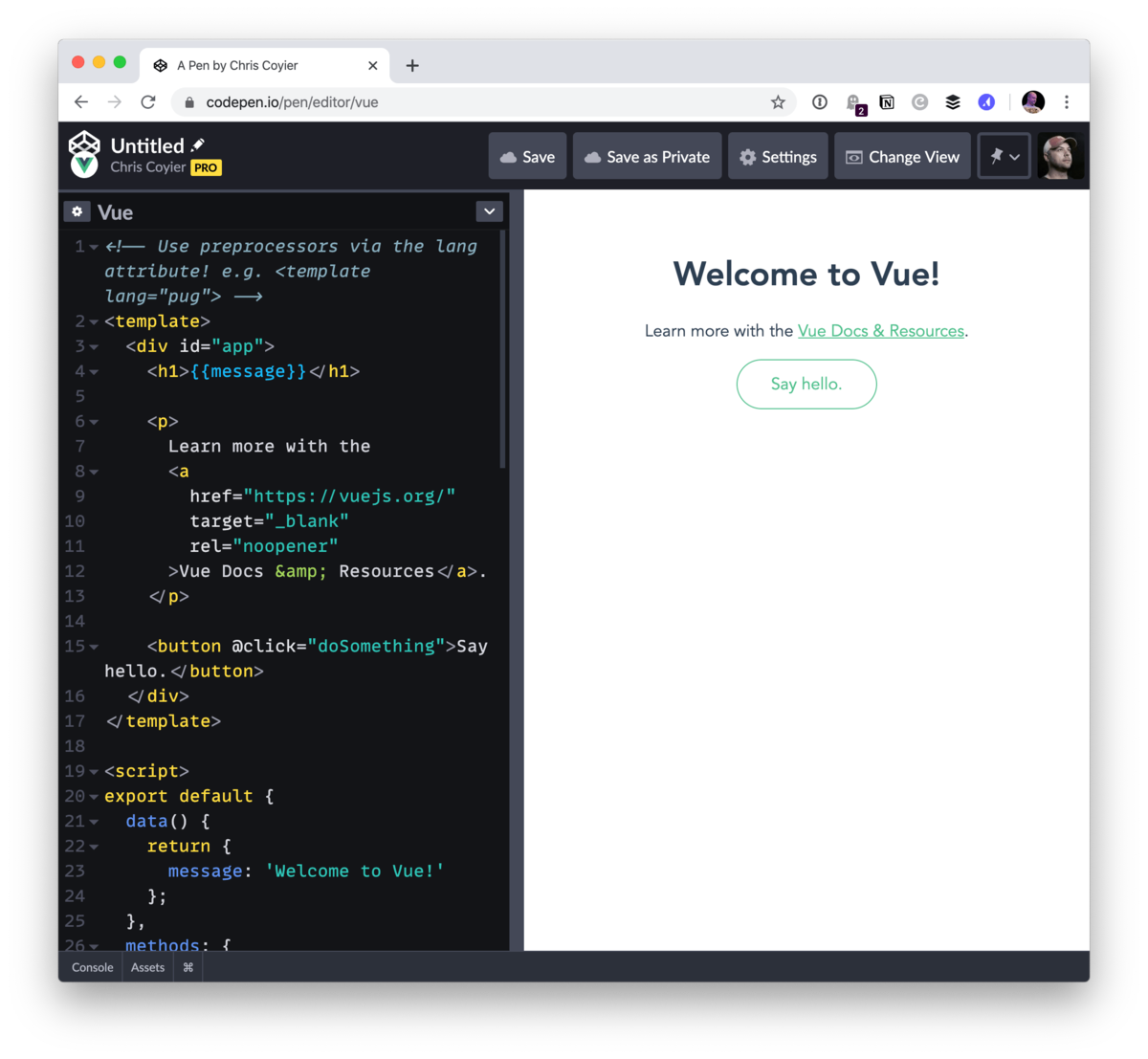 VueのSFC 簡単にcodepen.ioでさくっと書けるけどみんな知ってる？（vue3でも書ける） - sakamotoko blog
