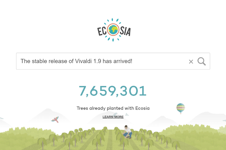 Ecosia ってなんだ？ 緑の Vivaldi 1.9 リリース - めかりる