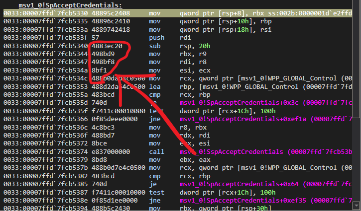メモリパッチによるmsv1_0!SpAcceptCredentialsのフックをやってみる - Snoozy