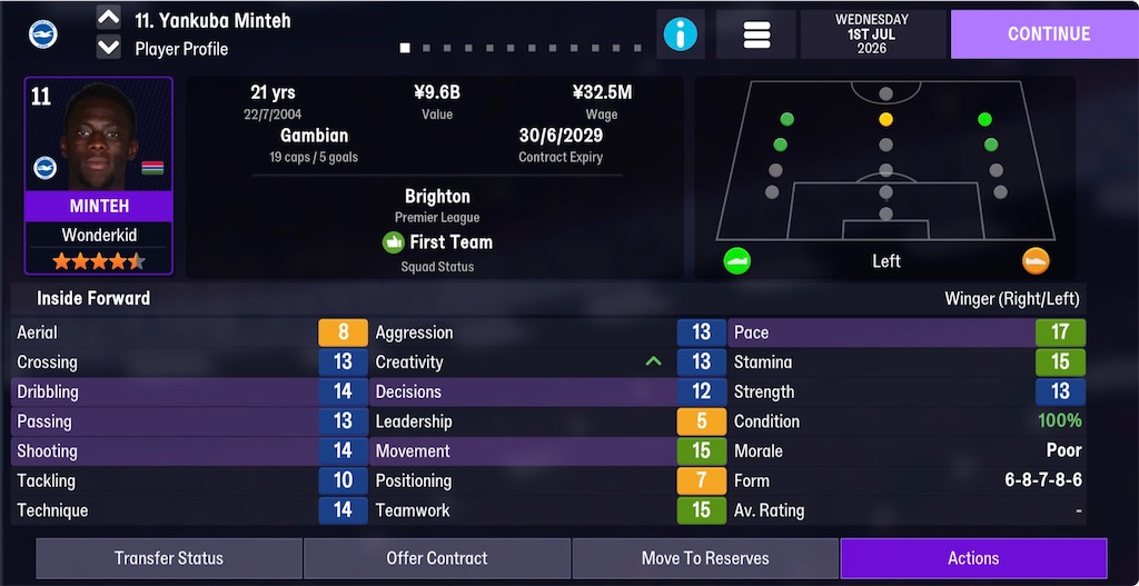 【FM26 Mobile】MintehかOsmanか。能力が拮抗した時、RWスタメンは何で決める？ - Netflix版FM26 Mobile ...