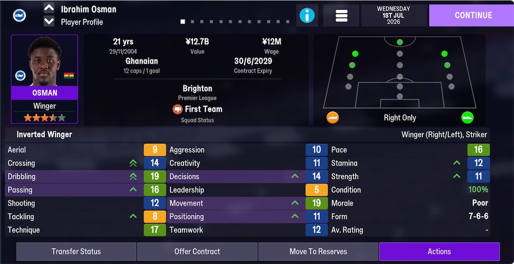 【FM26 Mobile】MintehかOsmanか。能力が拮抗した時、RWスタメンは何で決める？ - Netflix版FM26 Mobile ...