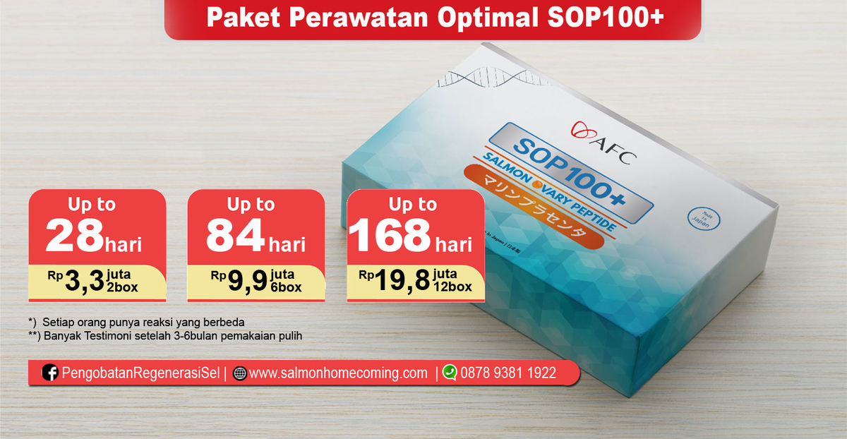 SOP 100+ Salmon Ovary Peptide - Harga Sop 100 Salmon Ovary Peptide Manfaat