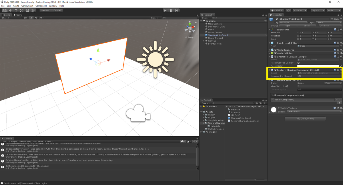 Photon Unity Networking 2 (PUN2) のRPCとRaiseEventを使ってテクスチャデータを送信する - Nabla Tech Lab