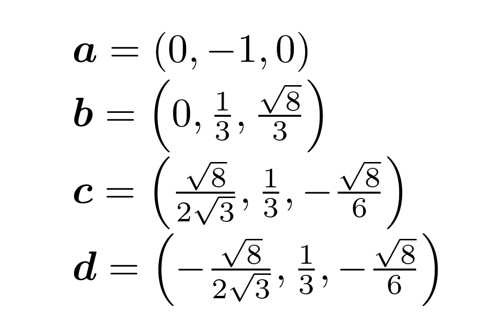 正四面体の頂点座標とメッシュデータ（obj形式） - Nabla Tech Lab