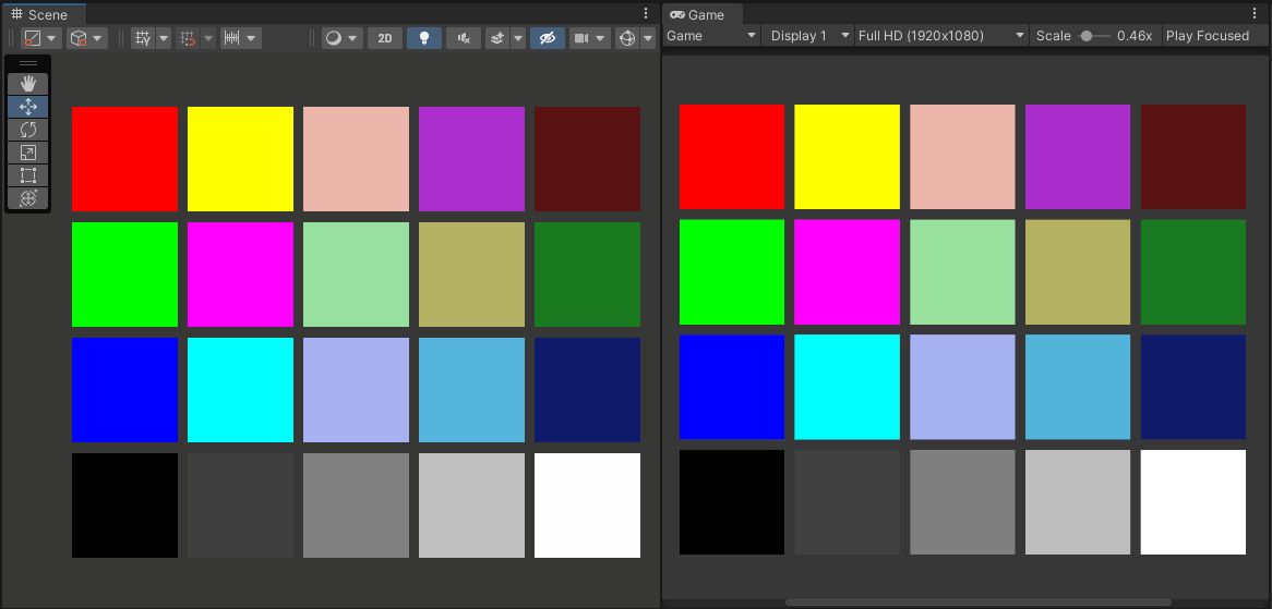 UnityのGameViewとSceneViewの色の違い - SPARKCREATIVE Tech Blog