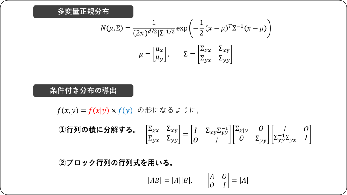 多変量正規分布の条件付き分布の導出 #統計検定 - jiku log