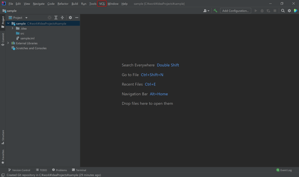 【IntelliJ】メニューのVCSをGitに変更する方法 - stmtkの技術ブログ