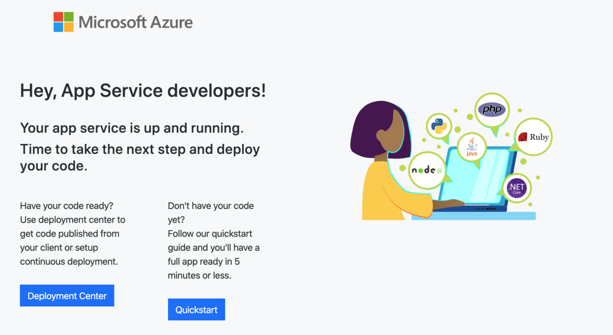 ASP.NET CoreでMySQLを使ってみる -Azure App Service Web Appsの準備 - await wakeUp();