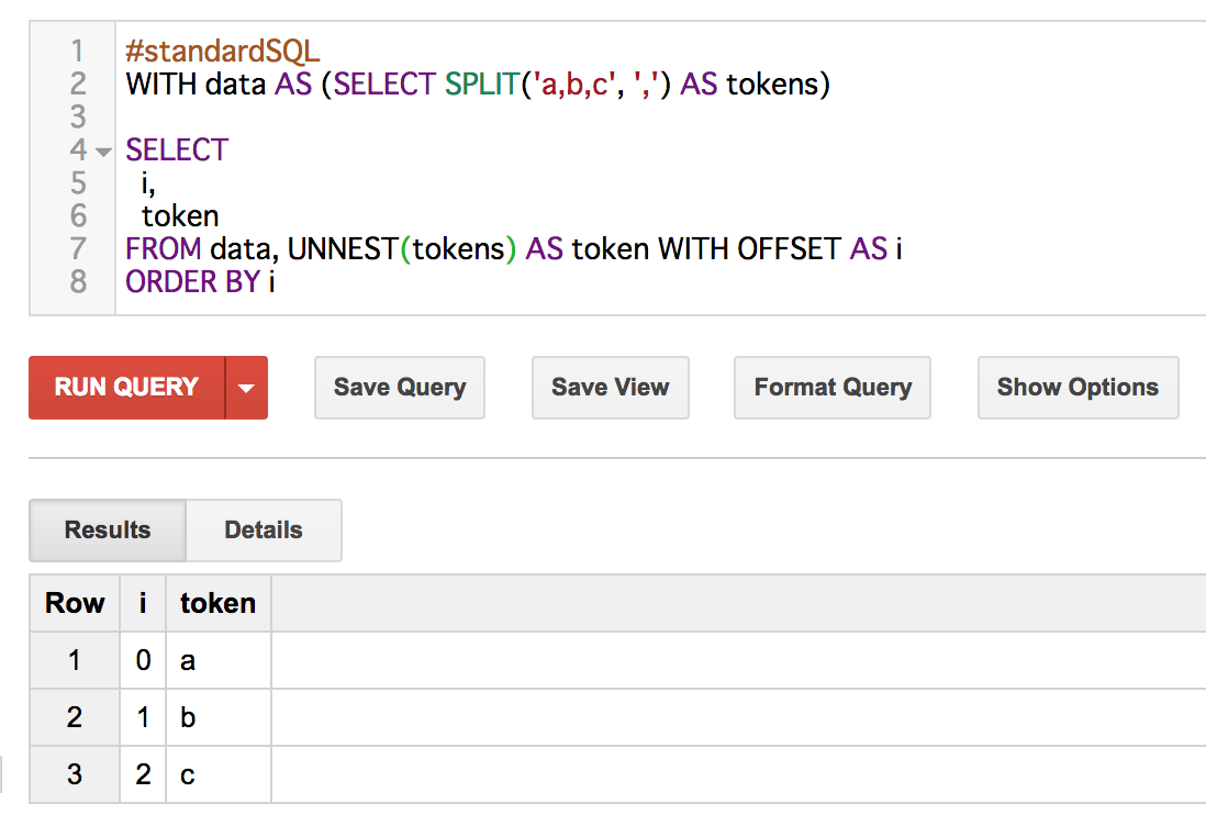 BigQueryの配列にUNNEST()でWITH OFFSETして添字を取得する - 唯物是真 @Scaled_Wurm