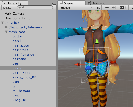 Unity : Clothコンポーネントでユニティーちゃんのスカートをひらひらさせる - いんでぃーづ