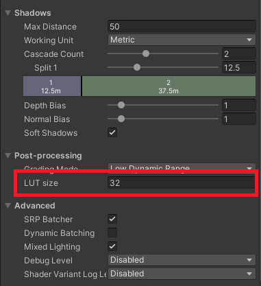 Unity : URPのPostProcessでLUTを使う - いんでぃーづ