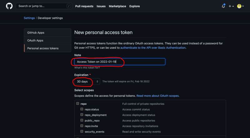 【GitHub】個人アクセストークンの更新方法 - sugiweblog