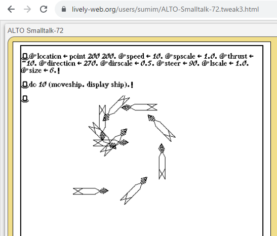 Smalltalk-72で遊ぶOOPの原点：「retro」と「display」の仮実装 - Smalltalkのtは小文字です