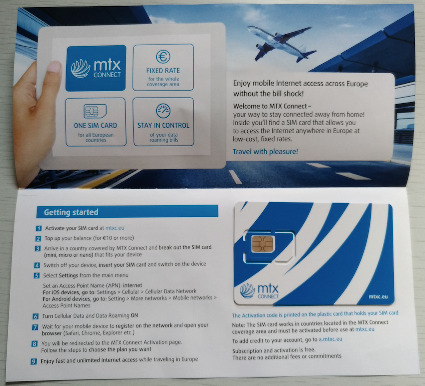 80ヶ国以上で使える「MTX Connect」のデータSIMカード - とある飛行機好きの生活向上ブログ