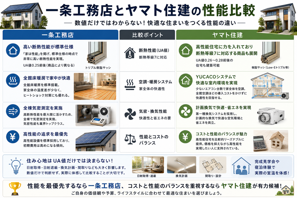 一条工務店とヤマト住建はどっちがおすすめ？断熱性能・価格・コスパを比較してみた - 大器晩成を信じて
