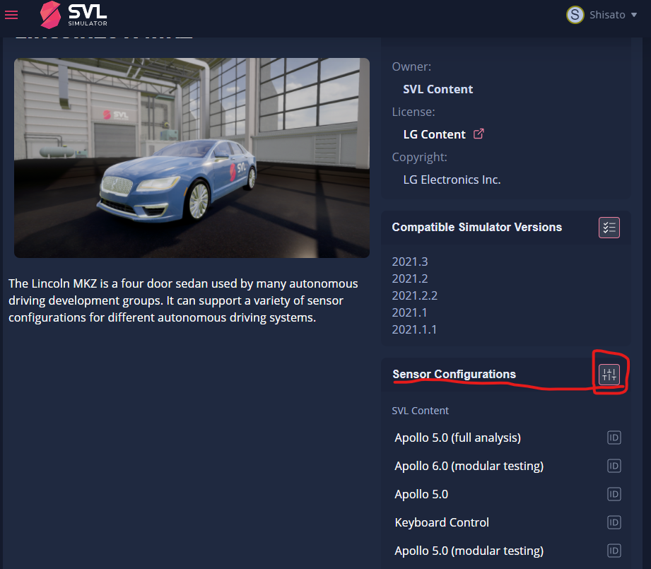 SVL Simulatorにおける車両のセンサ構成設定の概要 - EurekaMoments