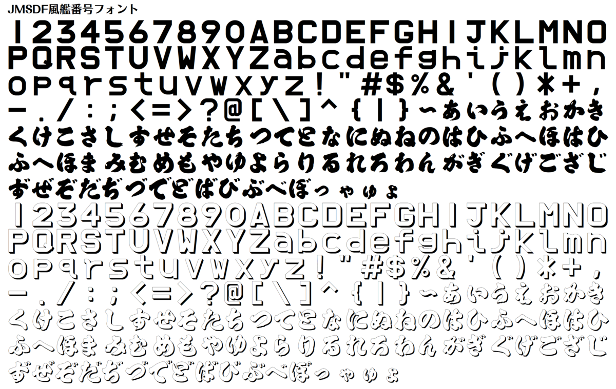船体番号フォント (JMSDF/HSF/IJN Pennant Number Font) - がらくた置き場