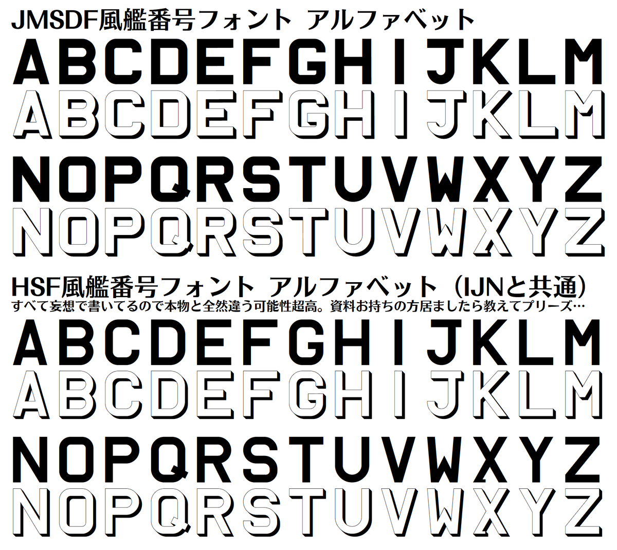 船体番号フォント (JMSDF/HSF/IJN Pennant Number Font) - がらくた置き場