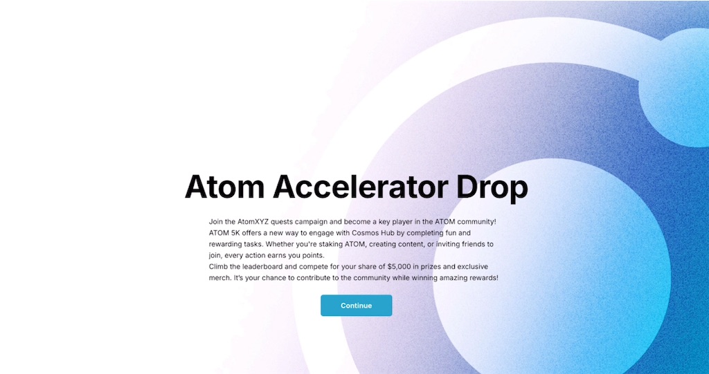 【Cosmos】ATOM Accelerator Drop キャンペーン（期限付き）（2024.9.19） - しゅちゅわんの暗号資産情報Blog